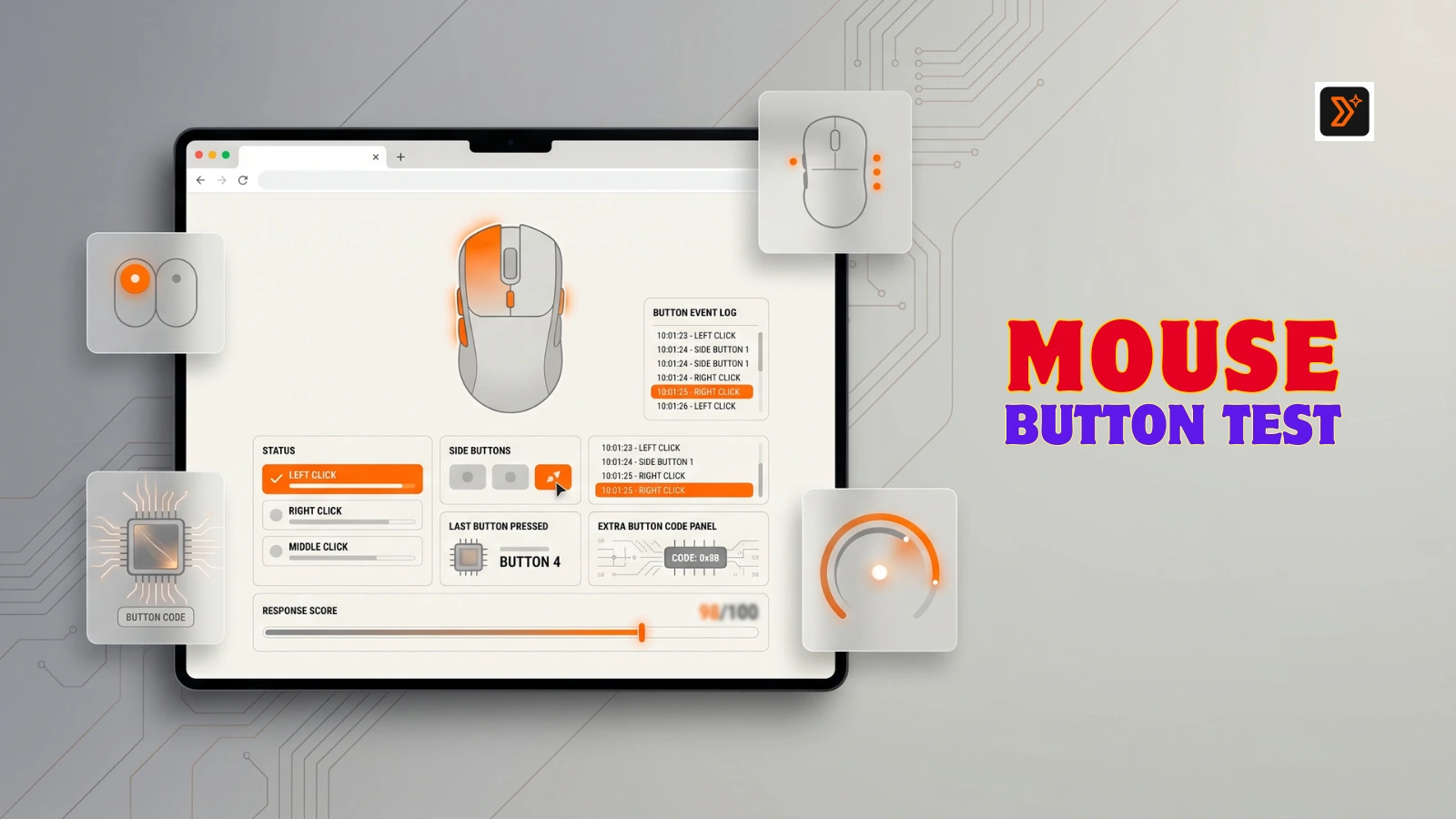 Mouse Button Test - Test Left, Right & Side Buttons